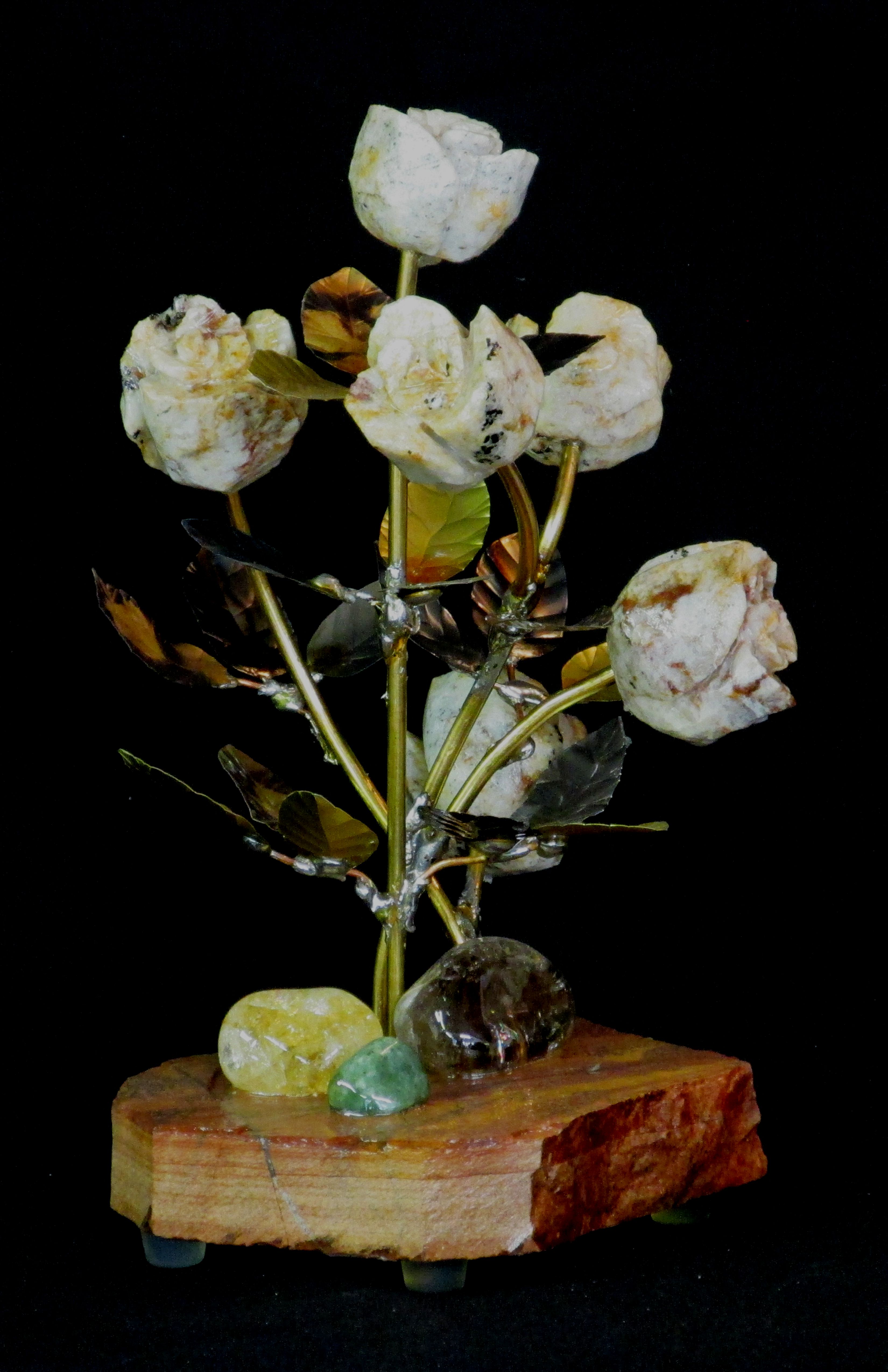New triple and half dozen stone flower sculptures | John Foster Art ...